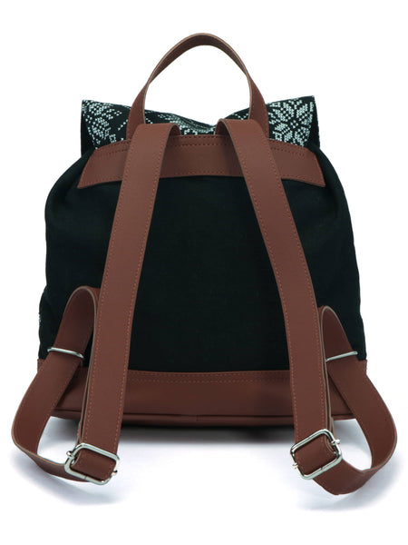 Anekaant Brown & Multi Artsy Geometric & Printed Canvas Backpack
